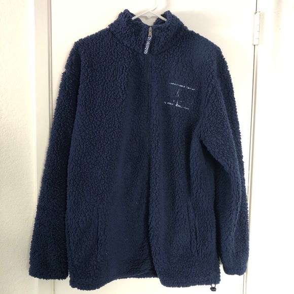 boxercraft | Jackets & Coats | St Helena Navy Blue Zip Up Sherpa Jacket ...